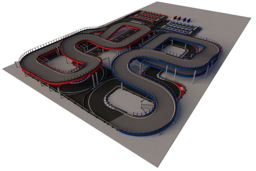 The Grid multi-level go-kart track built by 360 Karting